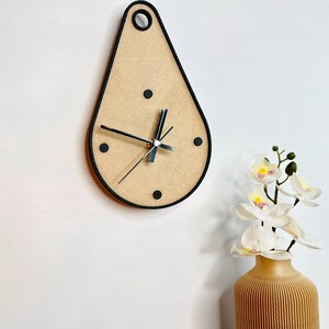 Minimalist Wood Added Wall Clock, Drop Wall Clock Decor, No Ticking ...