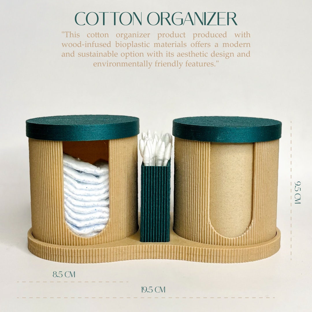 Cotton Ball Pads Holder Facial Rounds Holder and Ear Stick Jar ...