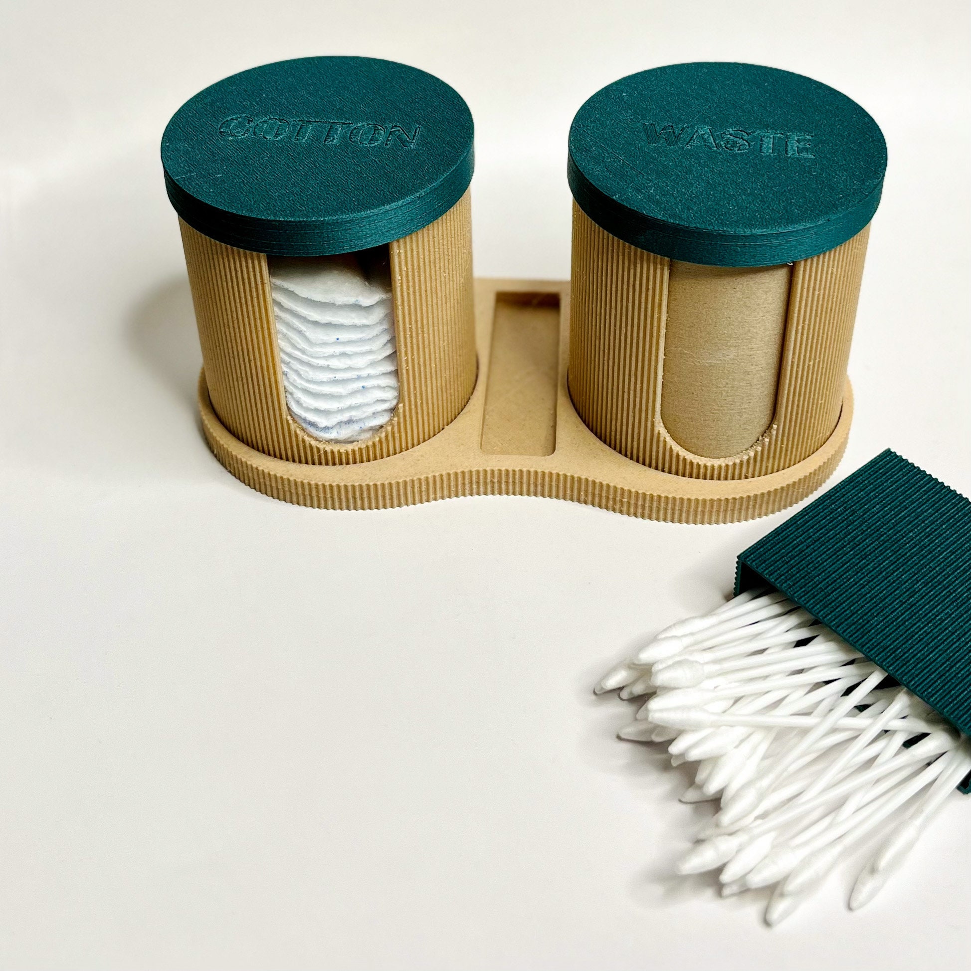 Cotton Ball Pads Holder Facial Rounds Holder and Ear Stick Jar ...