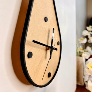 Minimalist Wood Added Wall Clock, Drop Wall Clock Decor, No Ticking ...