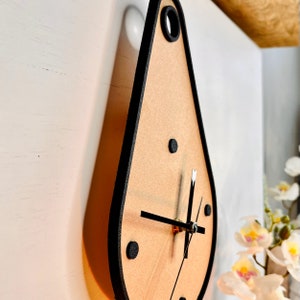 Minimalist Wood Added Wall Clock, Drop Wall Clock Decor, No Ticking ...