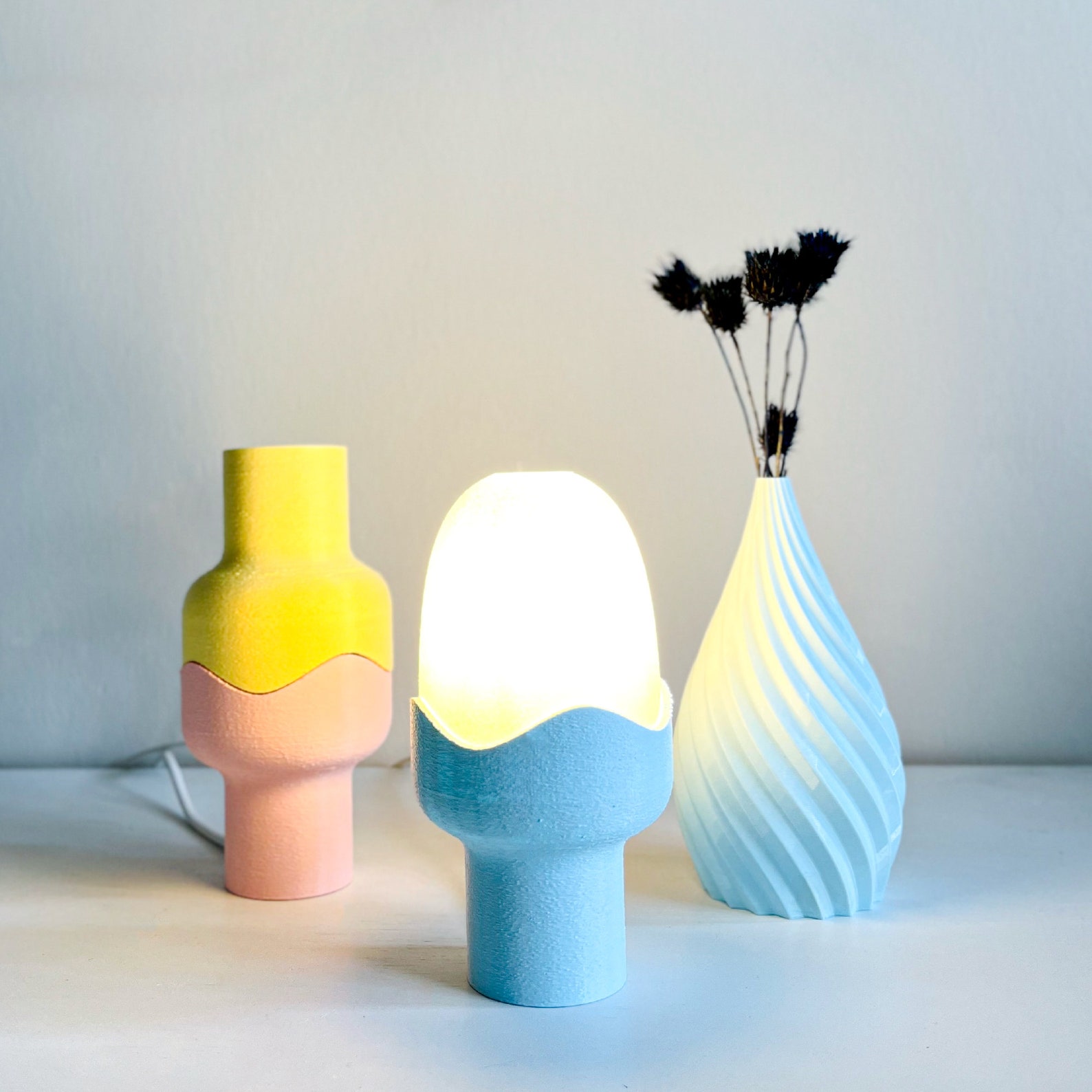 Bedroom Lamp for Kids Lamp Pink Color Table Lamp Blue Color Light for ...