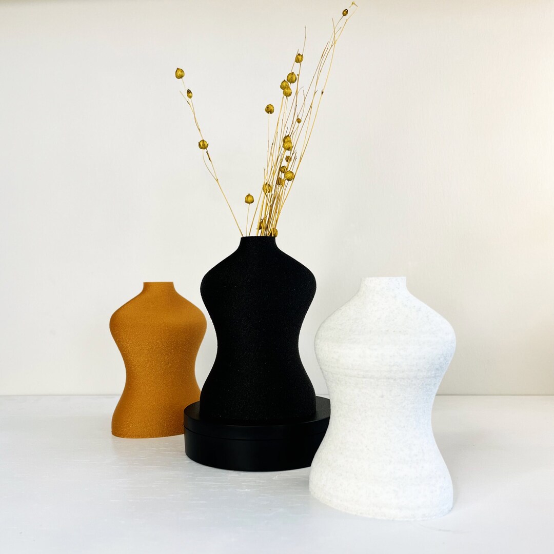 Female Body Sillhouette Vase Female Statue Vases Buxom Vase Dried ...