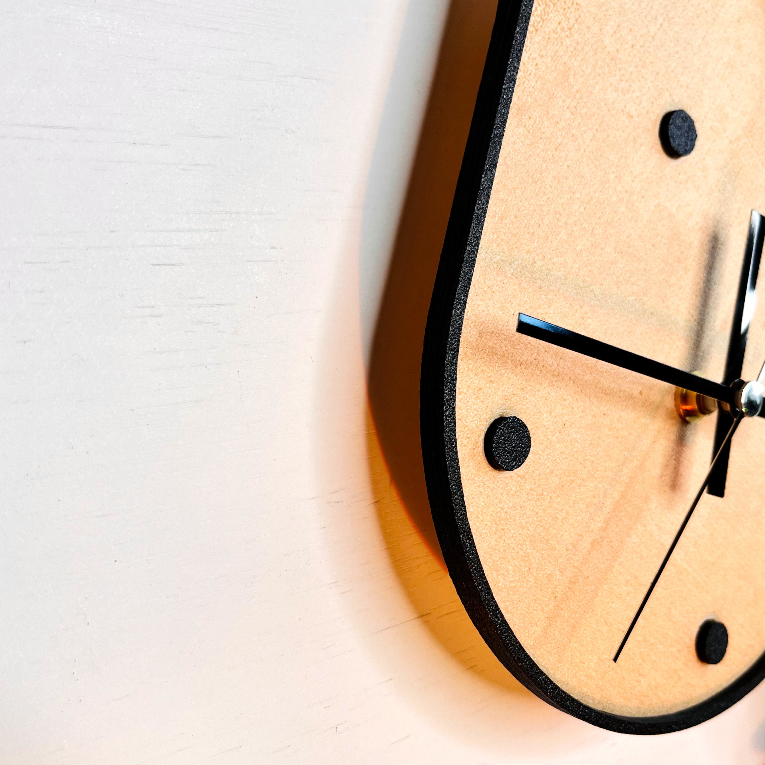 Minimalist Wood Added Wall Clock, Drop Wall Clock Decor, No Ticking ...