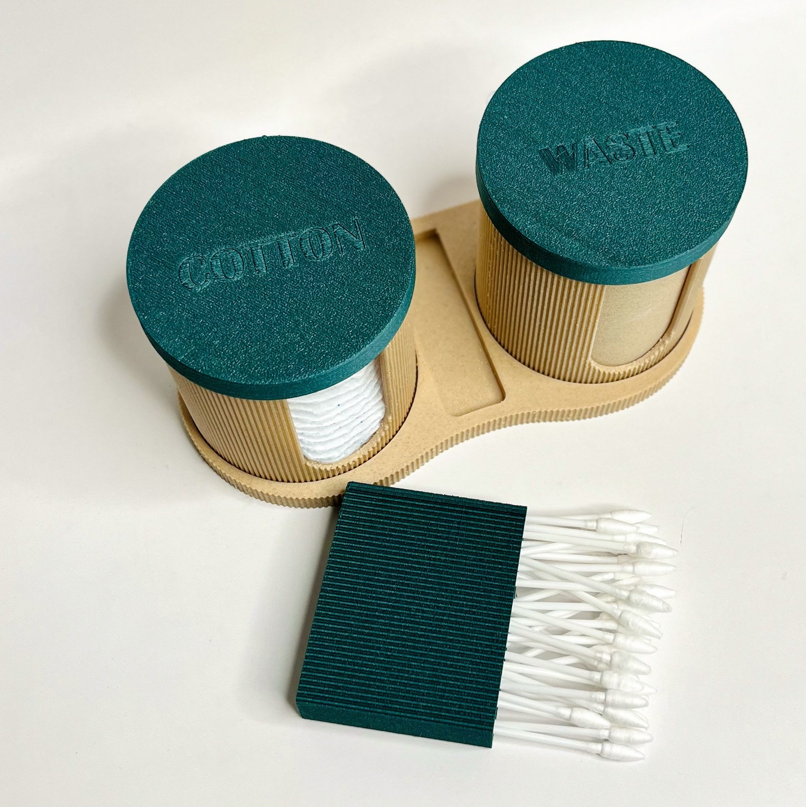 Cotton Ball Pads Holder Facial Rounds Holder and Ear Stick Jar ...