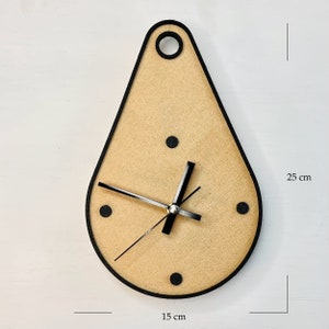 Minimalist Wood Added Wall Clock, Drop Wall Clock Decor, No Ticking ...