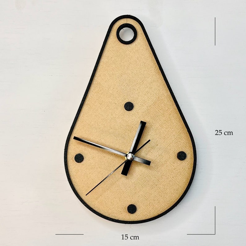 Minimalist Wood Added Wall Clock, Drop Wall Clock Decor, No Ticking ...
