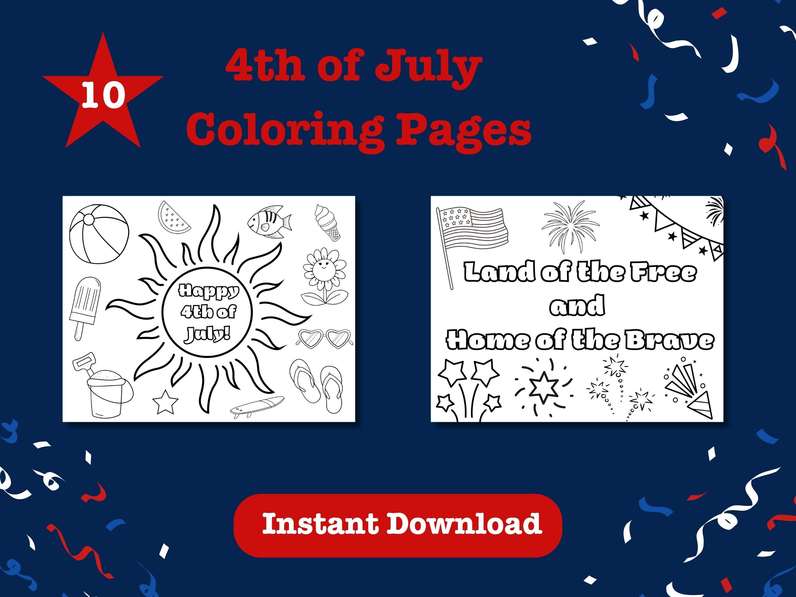 Printable 4th of July Coloring Pages, Fourth of July Coloring Pages ...