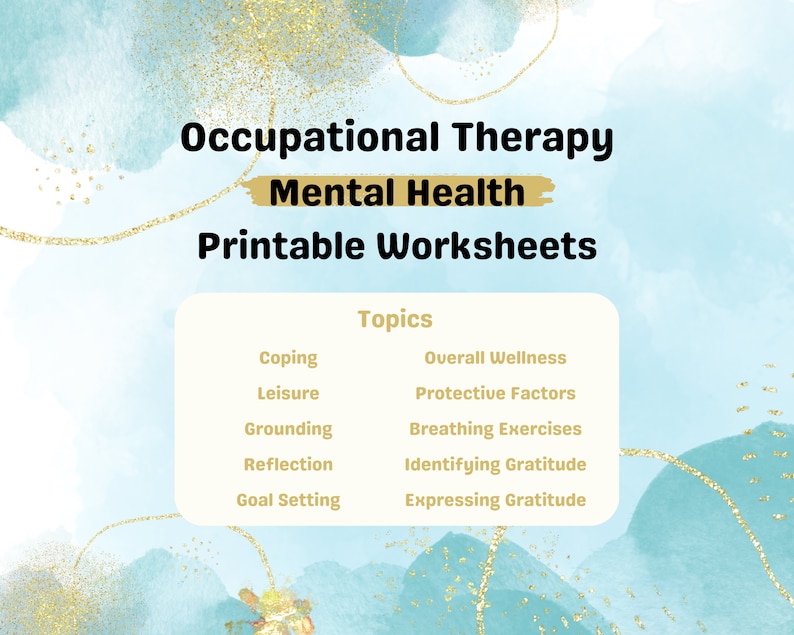 OT Mental Health Variety Pack, Occupational Therapy Digital Download ...