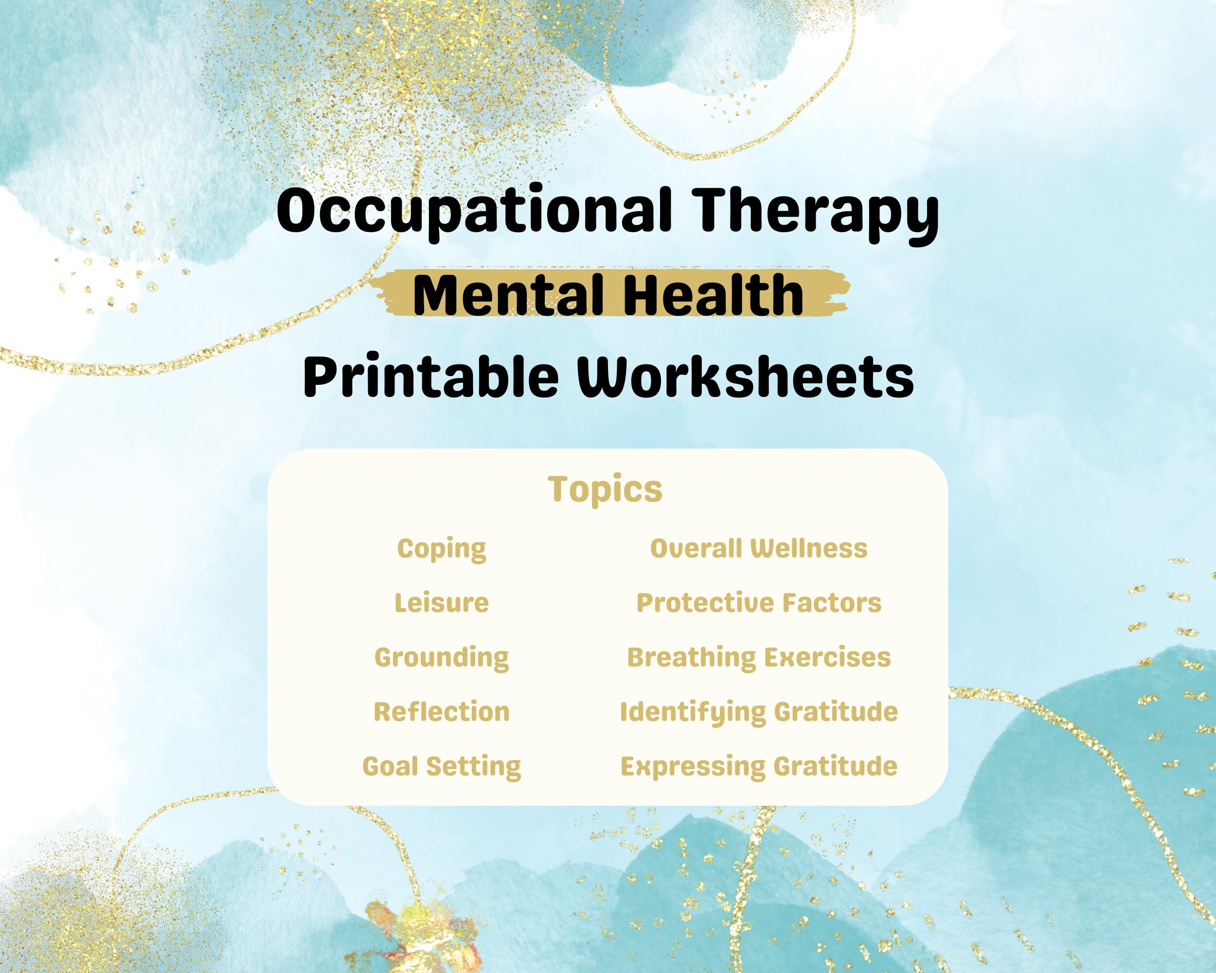 OT Mental Health Variety Pack, Occupational Therapy Digital Download ...