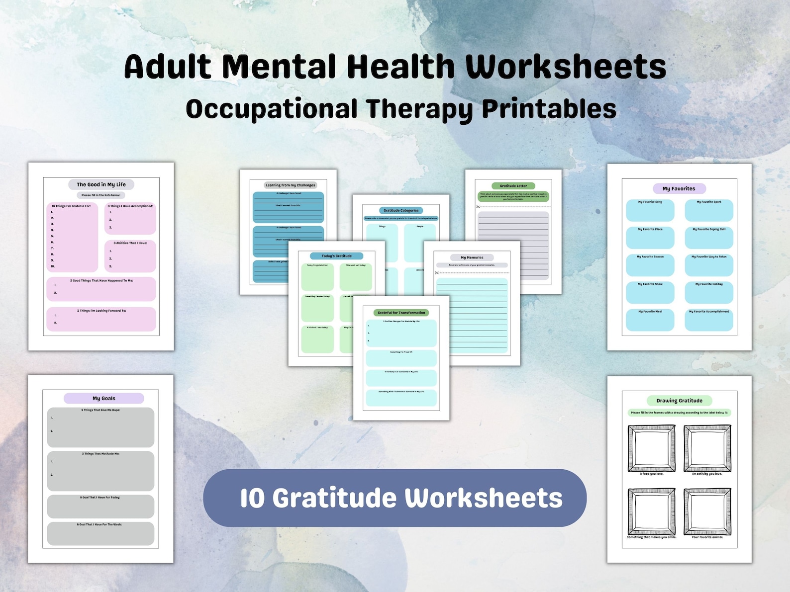 Occupational Therapy Worksheets, Adult Mental Health Worksheets ...
