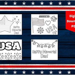 Printable Memorial Day Coloring Pages, Digital Download Memorial Day ...