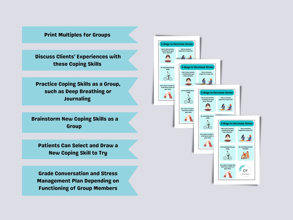 Stress Management Handout | OT Printable | Anxiety Relief Strategies ...