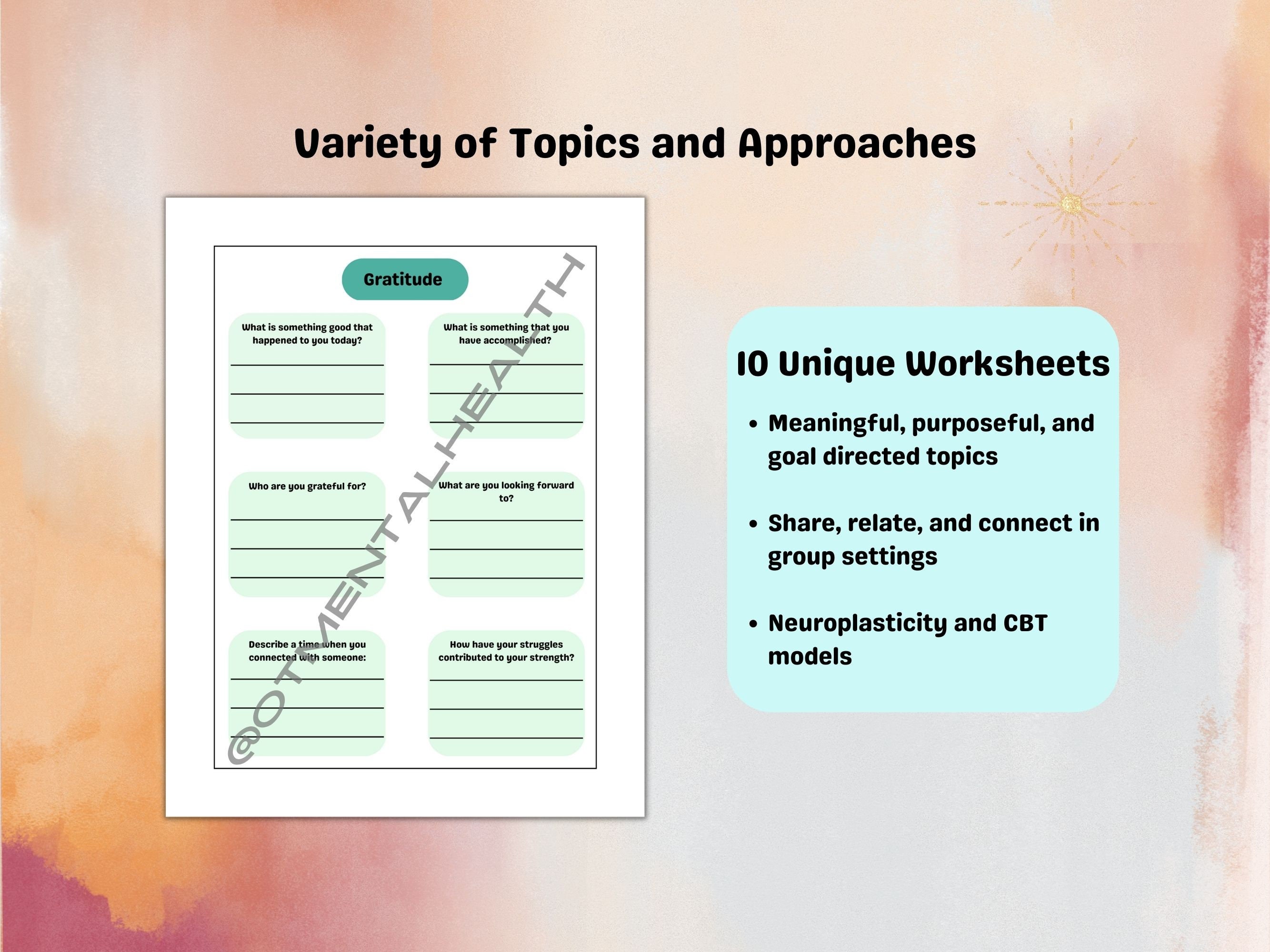 Occupational Therapy Worksheets, OT Mental Health Printable ...