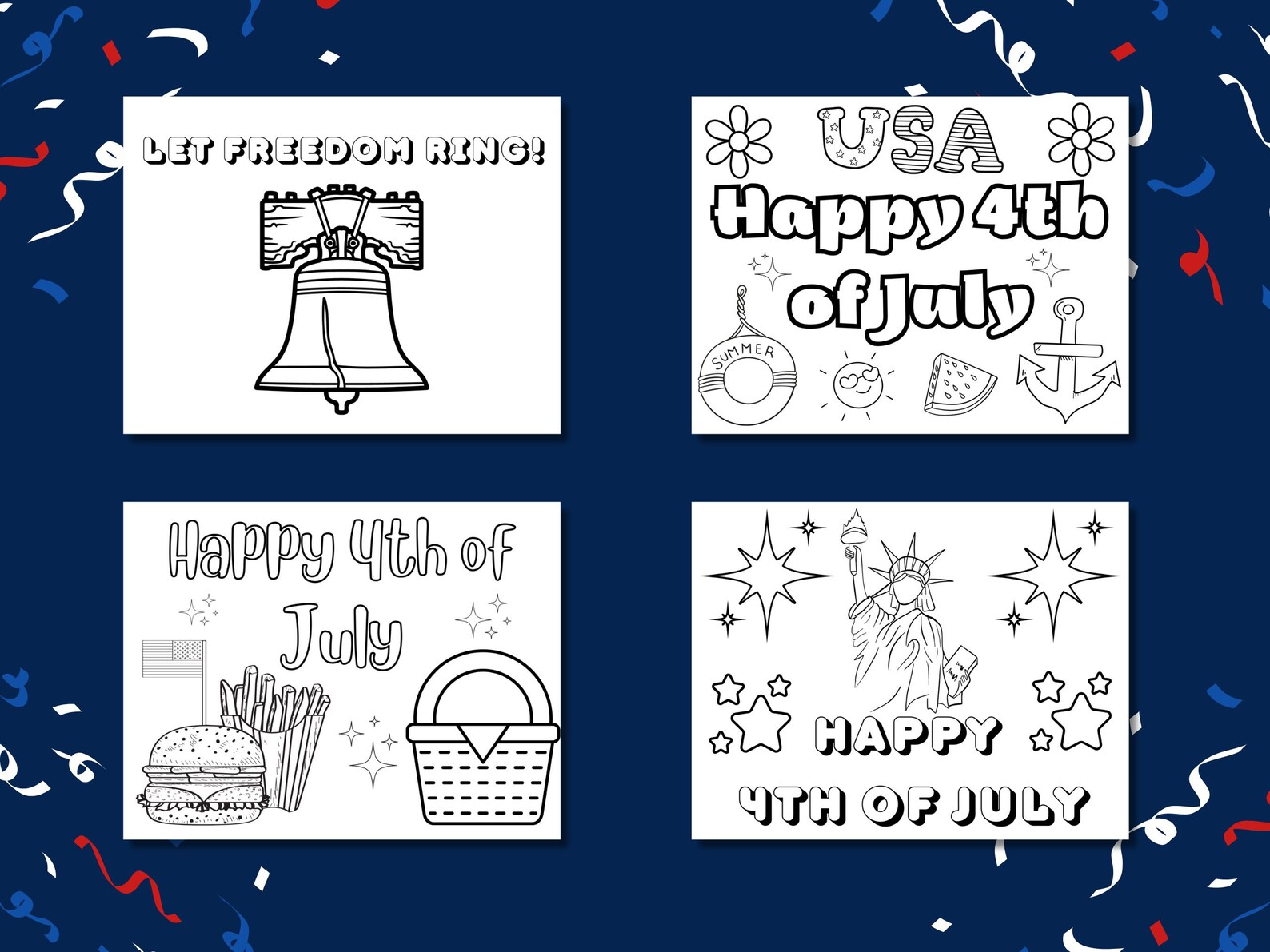 Printable 4th of July Coloring Pages, Fourth of July Coloring Pages ...