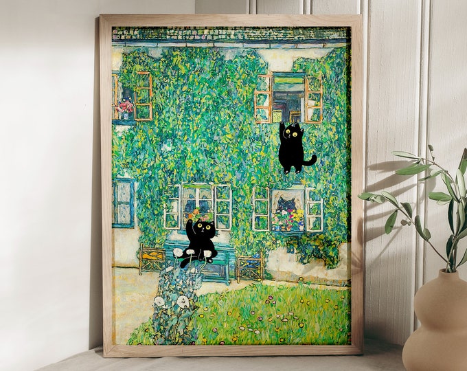 Monet Waterlily Cat Print Claude Monet Cat Poster Cat Art - Etsy