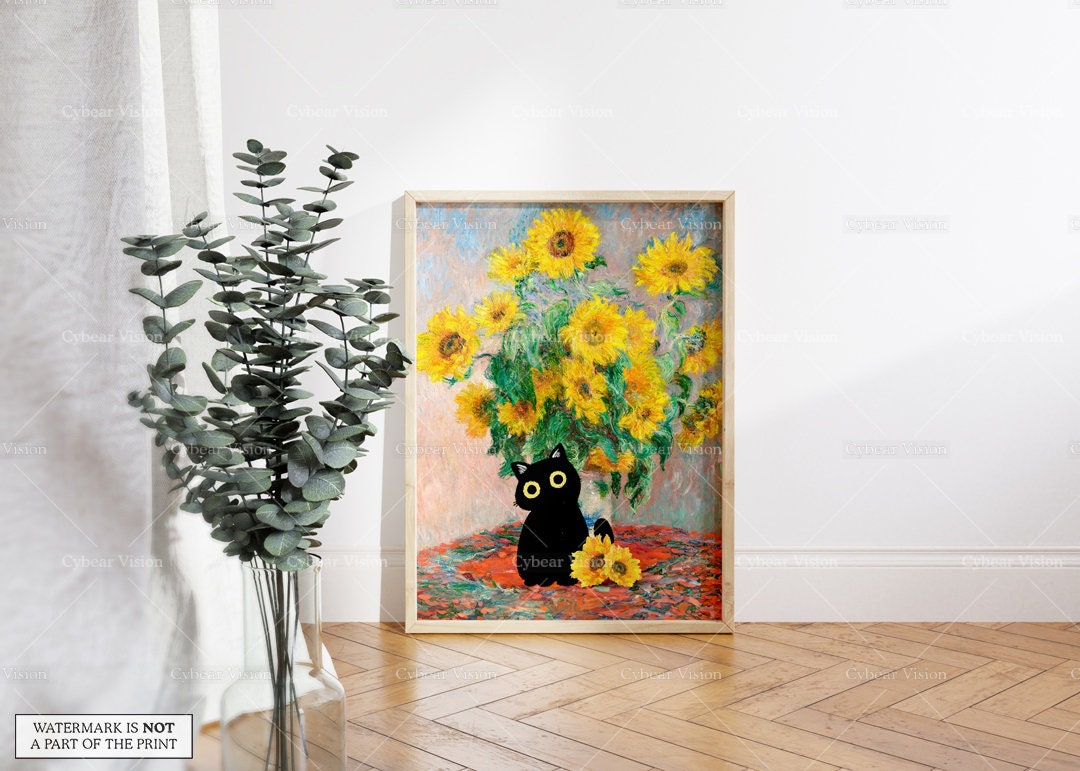 Van Gogh Katze Poster Sonnenblume Katze Poster Katzen Kunst - Etsy.de