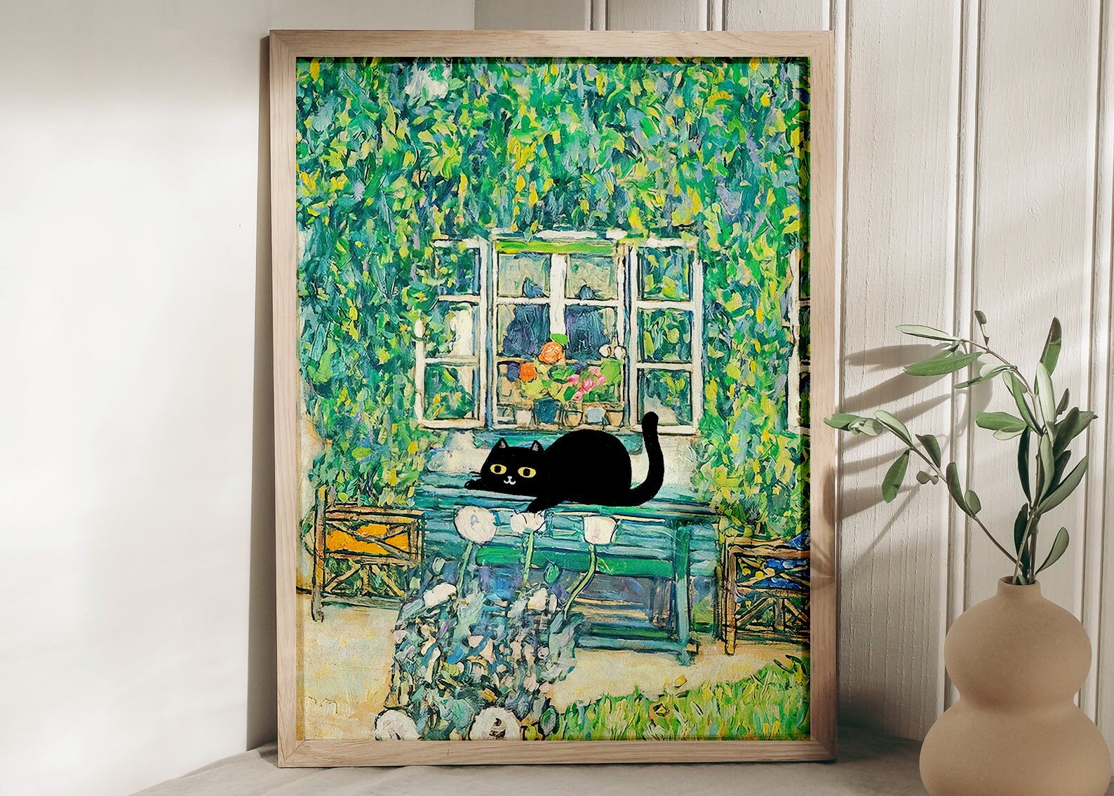 Gustav Klimt Cat Print, Forester's House Cat Poster, Cat Art, Animal ...