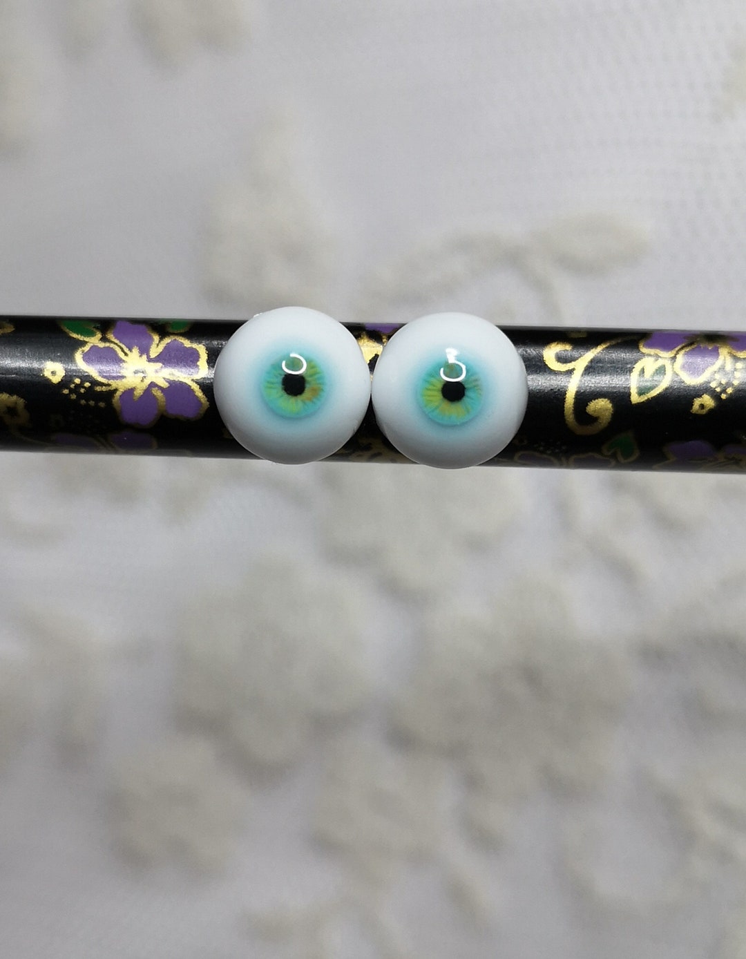 Bjd eyes 8 mm base/3 mm iris ring white base turquoise - Etsy Italia