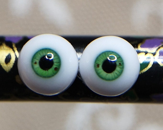 Bjd Eyes 6/3 Mm, 6 Mm Base (sclera)/ 3 Mm Green Iris, White Base, Black ...
