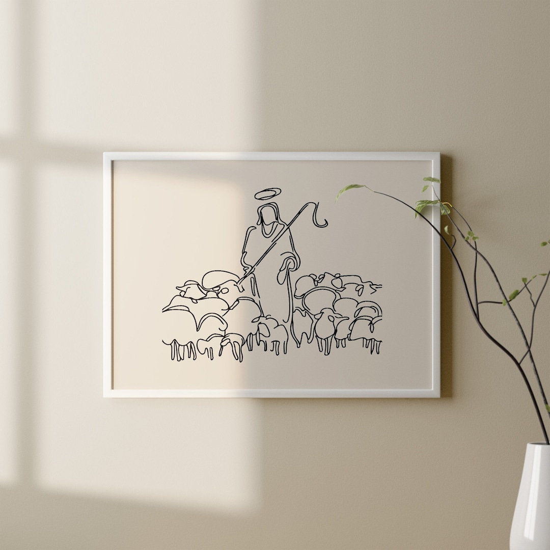 Jesus Leaves the 99, Jesus Art, Bible Art, Jesus Good Shepherd, Wall ...