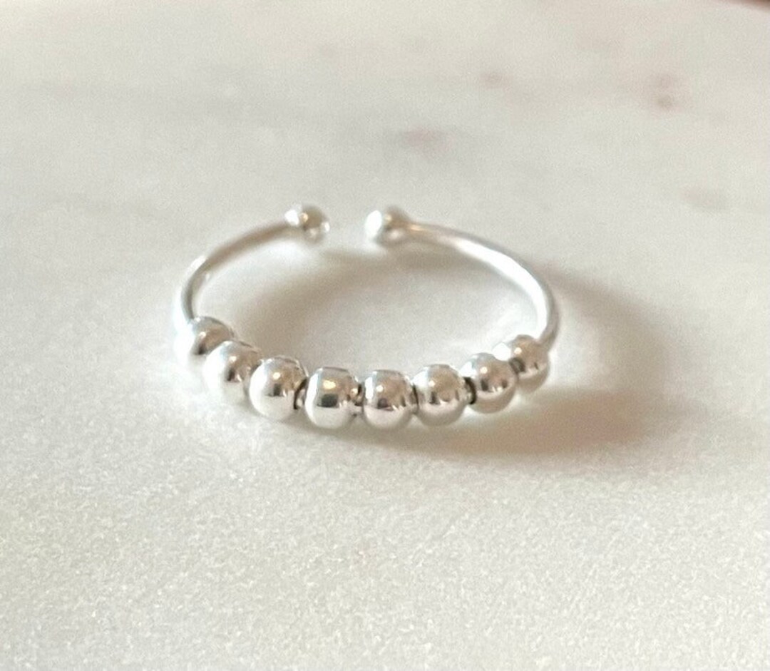 Anxiety Ring, Anxiety Ring, 925 Sterling Silver, Adjustable Anti Stress ...