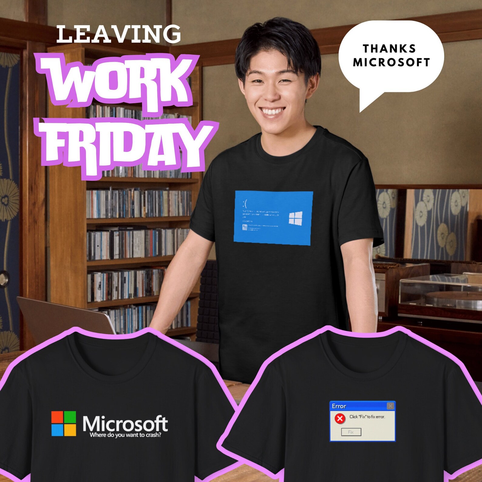 Microsoft Shirt, Global Microsoft Outage Shirt, Microsoft Crowdstrike ...