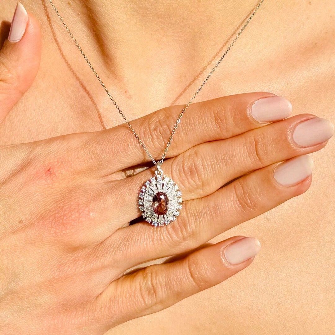 925silver Sultanite Colorchange Necklace Natural Gemstone Pedant ...