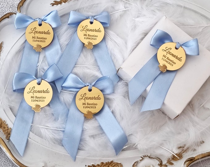 Gold Personalized Baptism Tag, Acrylic Mirror Baptism Tag, Lettering ...