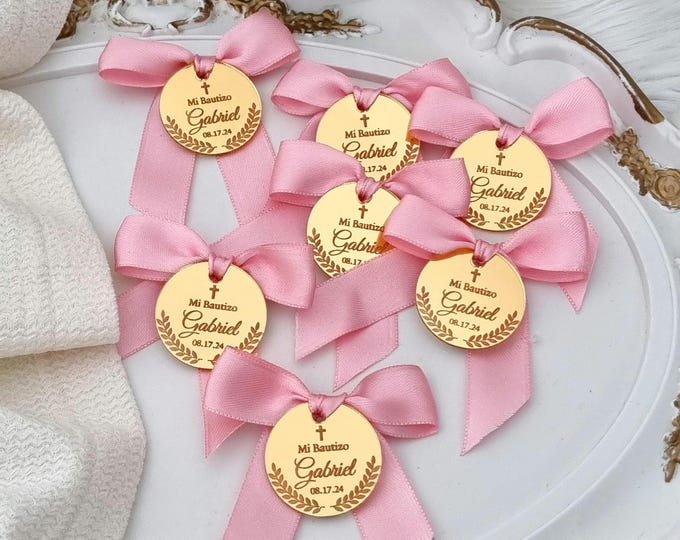 Personalized Rose Gold Tag, Custom Baptism Day Tag, Custom Name Tag ...