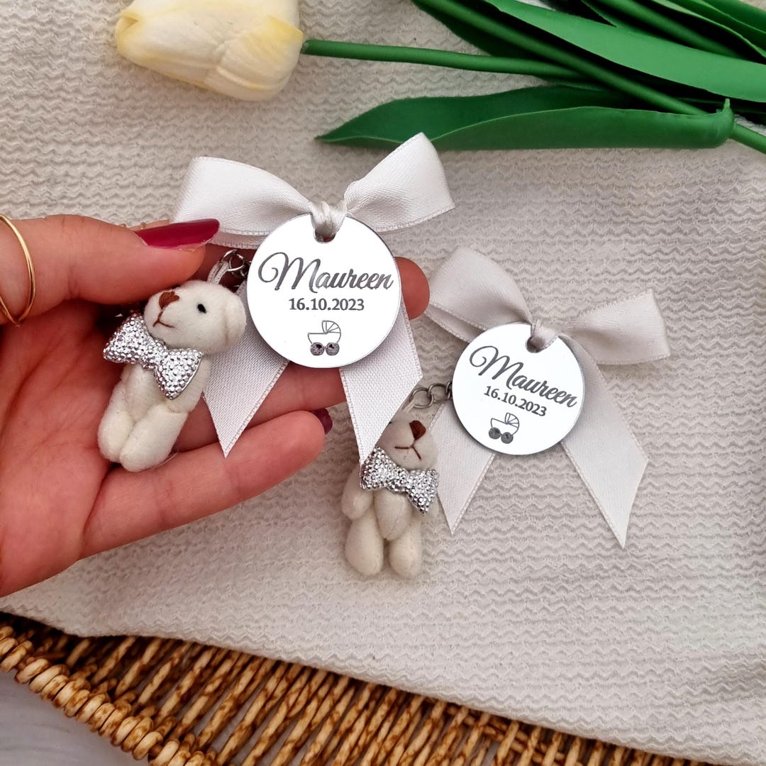 Teddy Bear Keychain Tags, Teddy Bear Baby Shower Party Favors, We Can ...