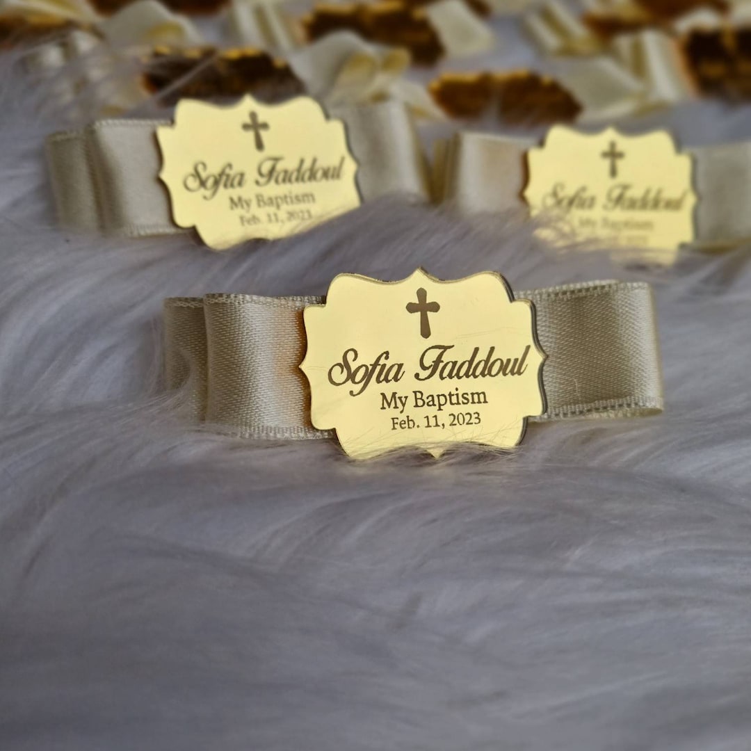 Baptism Favor Tag, Christening Favor, Acrylic Mirror Tag, Baptism ...