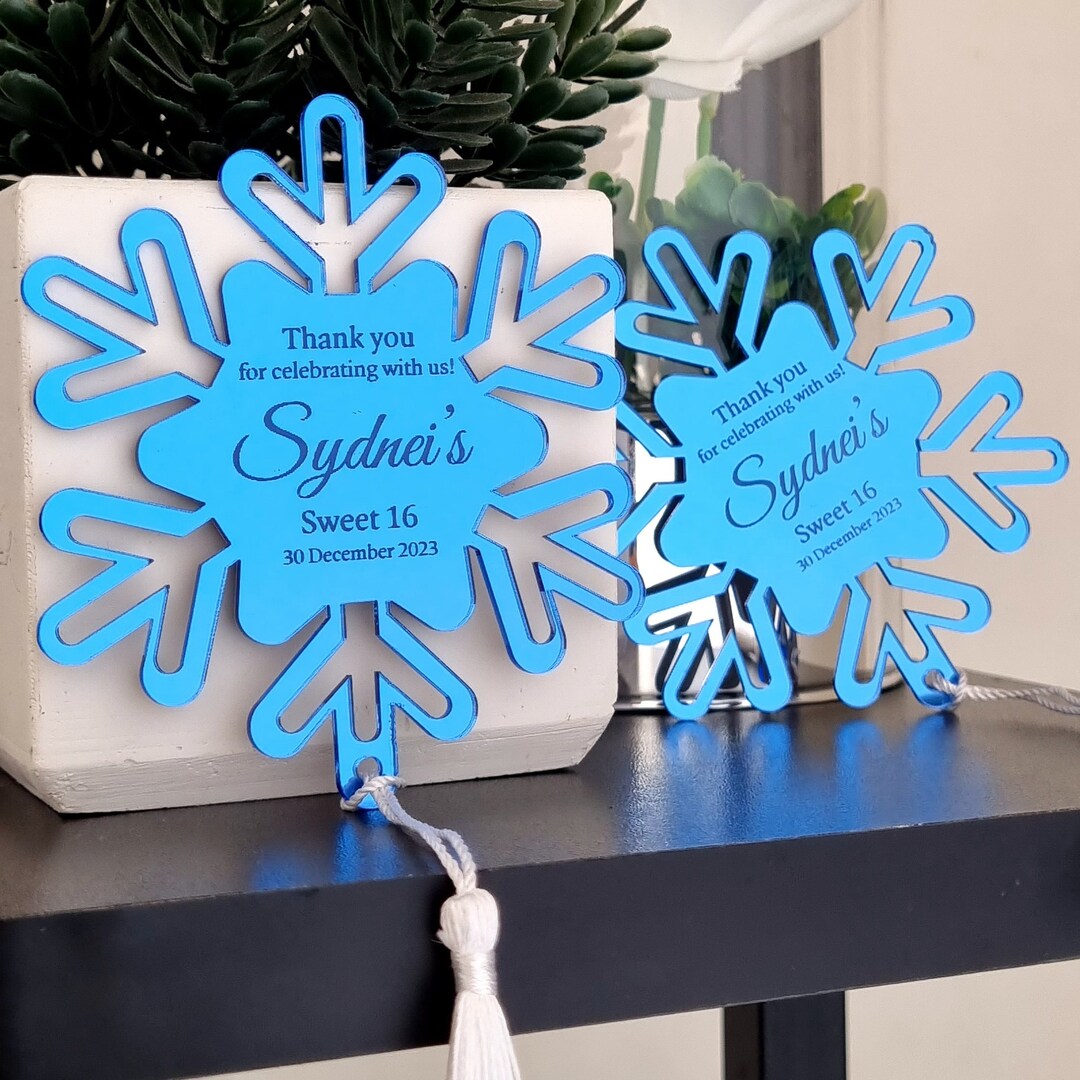 Personalized Snowflake Mirror Magnet: Christmas Party Favors - Etsy