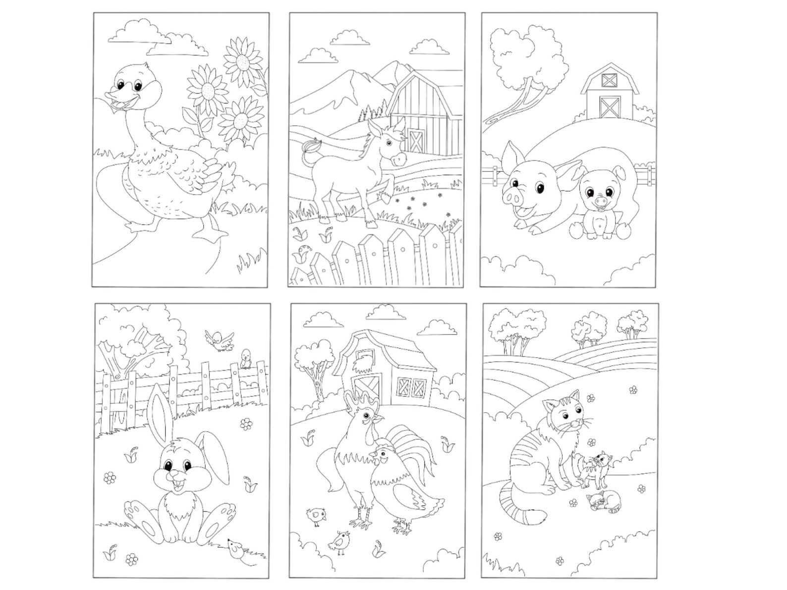 Farm Animals Coloring Book for Kids Coloring Pages Sheep - Etsy