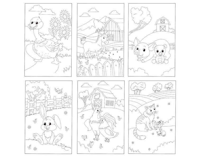 Farm Animals Coloring Book for Kids Coloring Pages Sheep - Etsy