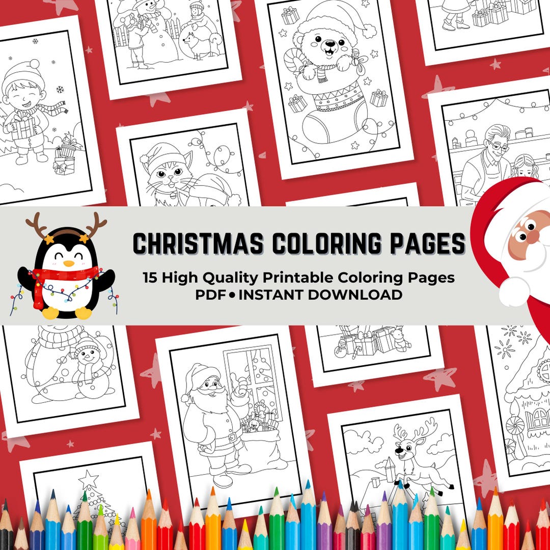15 Christmas Coloring Pages, Christmas Printable, Christmas Games ...