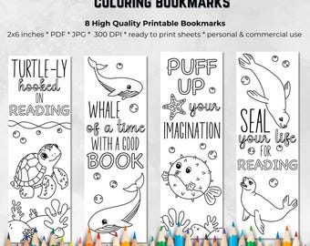 Printable Kawaii Treats Coloring Bookmarks for Adults and Kids, Reading ...