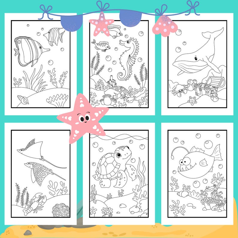 Underwater Coloring Pages Printable, Ocean Coloring Pages, Sea Animals ...