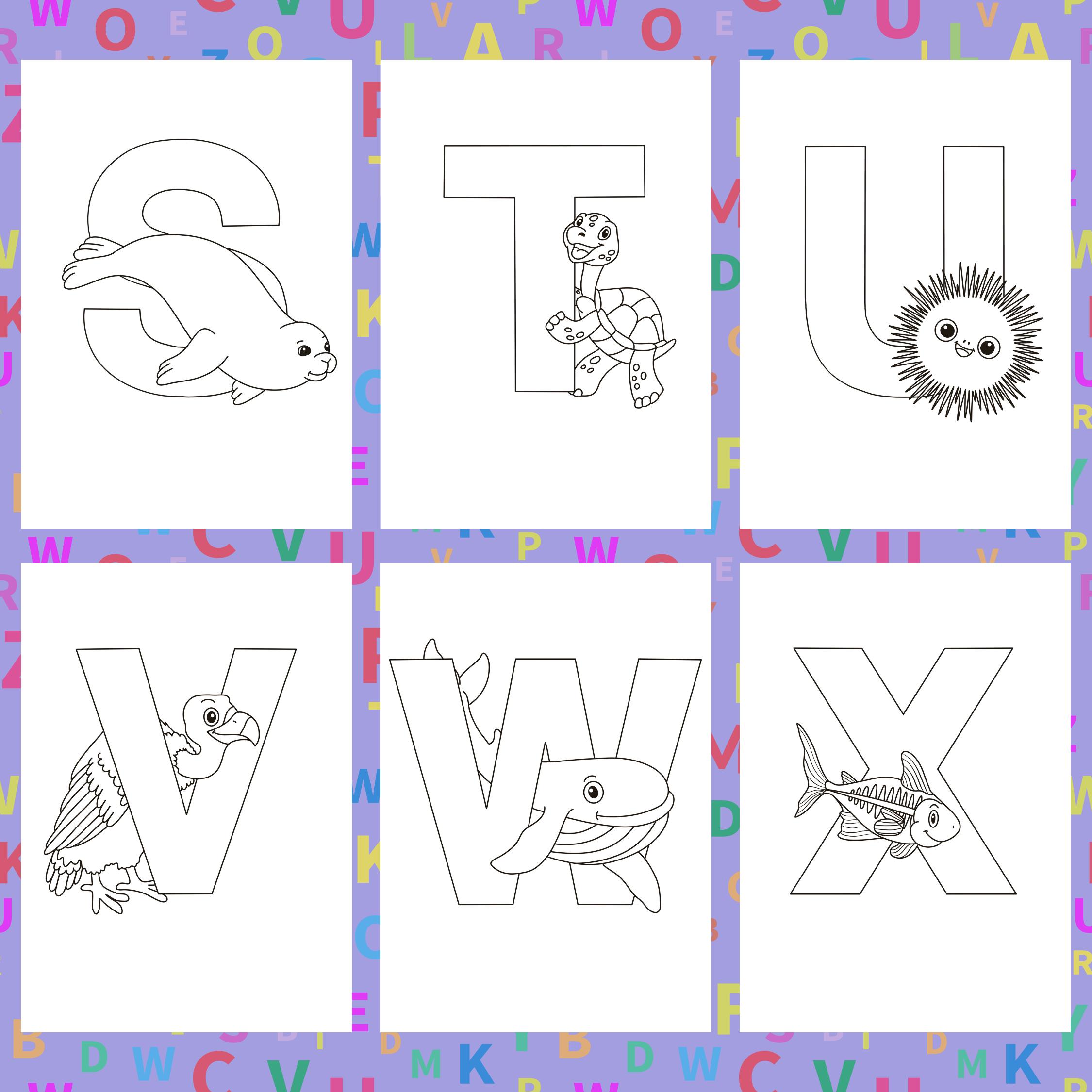 Animal Alphabet Coloring Pages - Instant Download - Educational ...