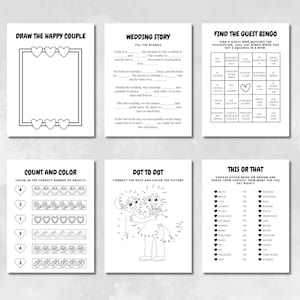 Printable Kids Wedding Activity Pack Wedding Activity Book Coloring ...