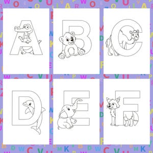 Animal Alphabet Coloring Pages - Instant Download - Educational ...