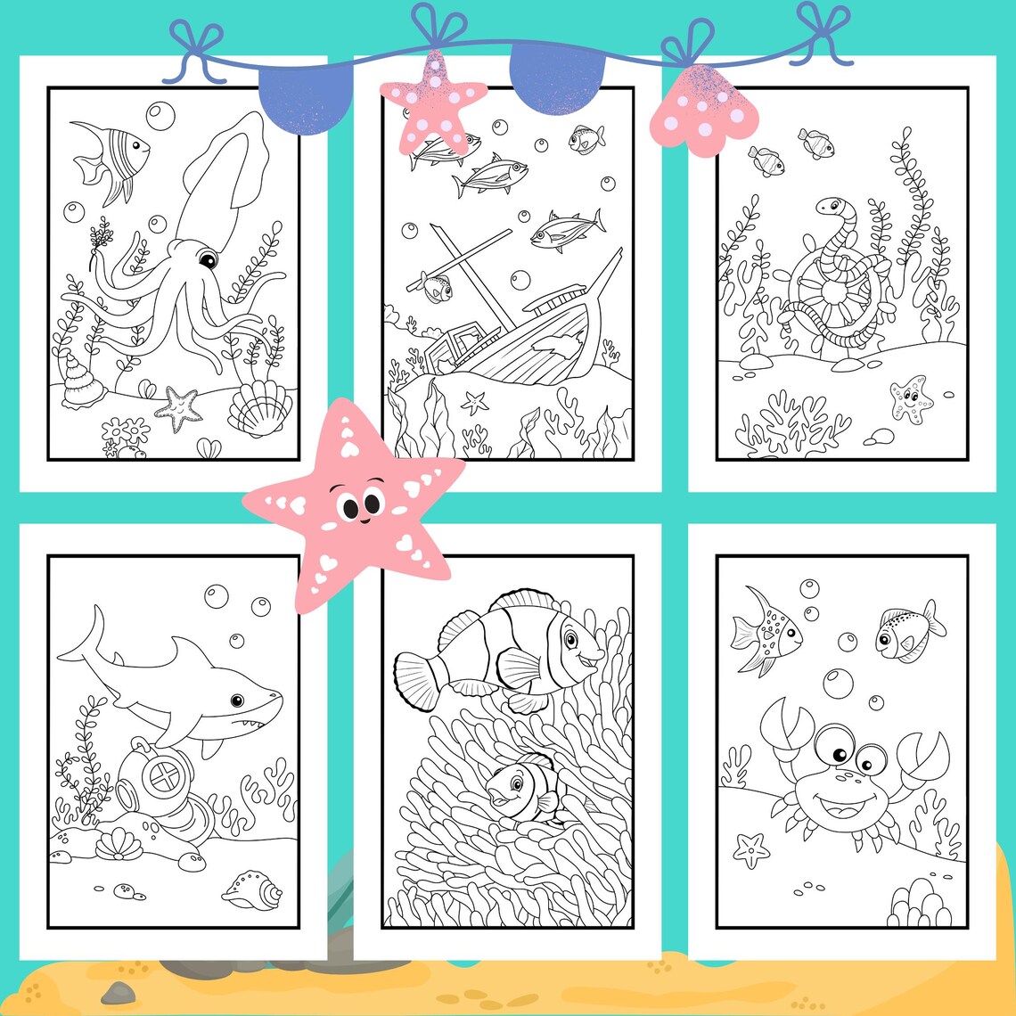 Underwater Coloring Pages Printable, Ocean Coloring Pages, Sea Animals ...