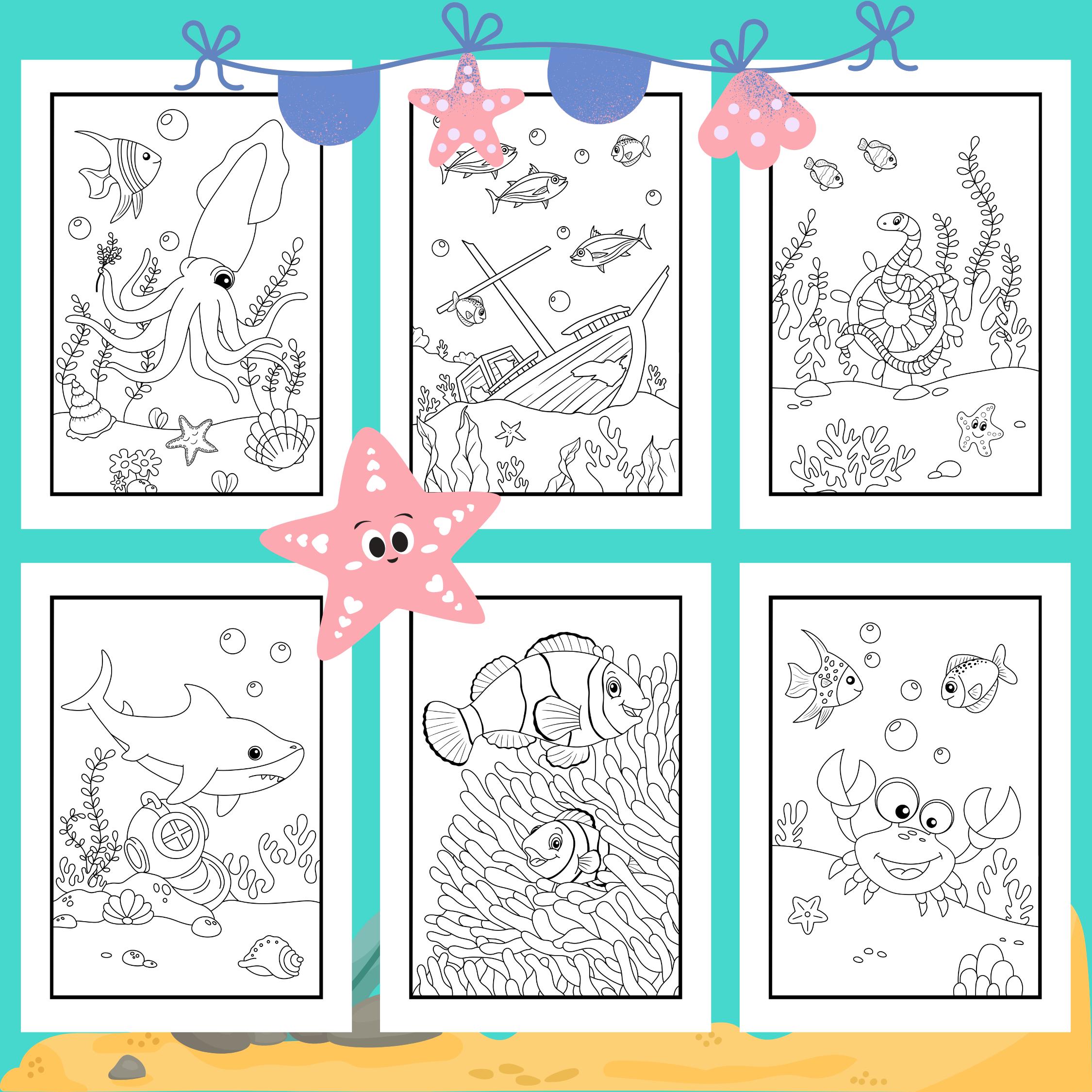 Underwater Coloring Pages Printable, Ocean Coloring Pages, Sea Animals ...