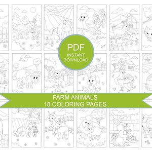 Farm Animals Coloring Book for Kids - Coloring Pages - Sheep, Horse ...