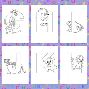 Animal Alphabet Coloring Pages - Instant Download - Educational ...