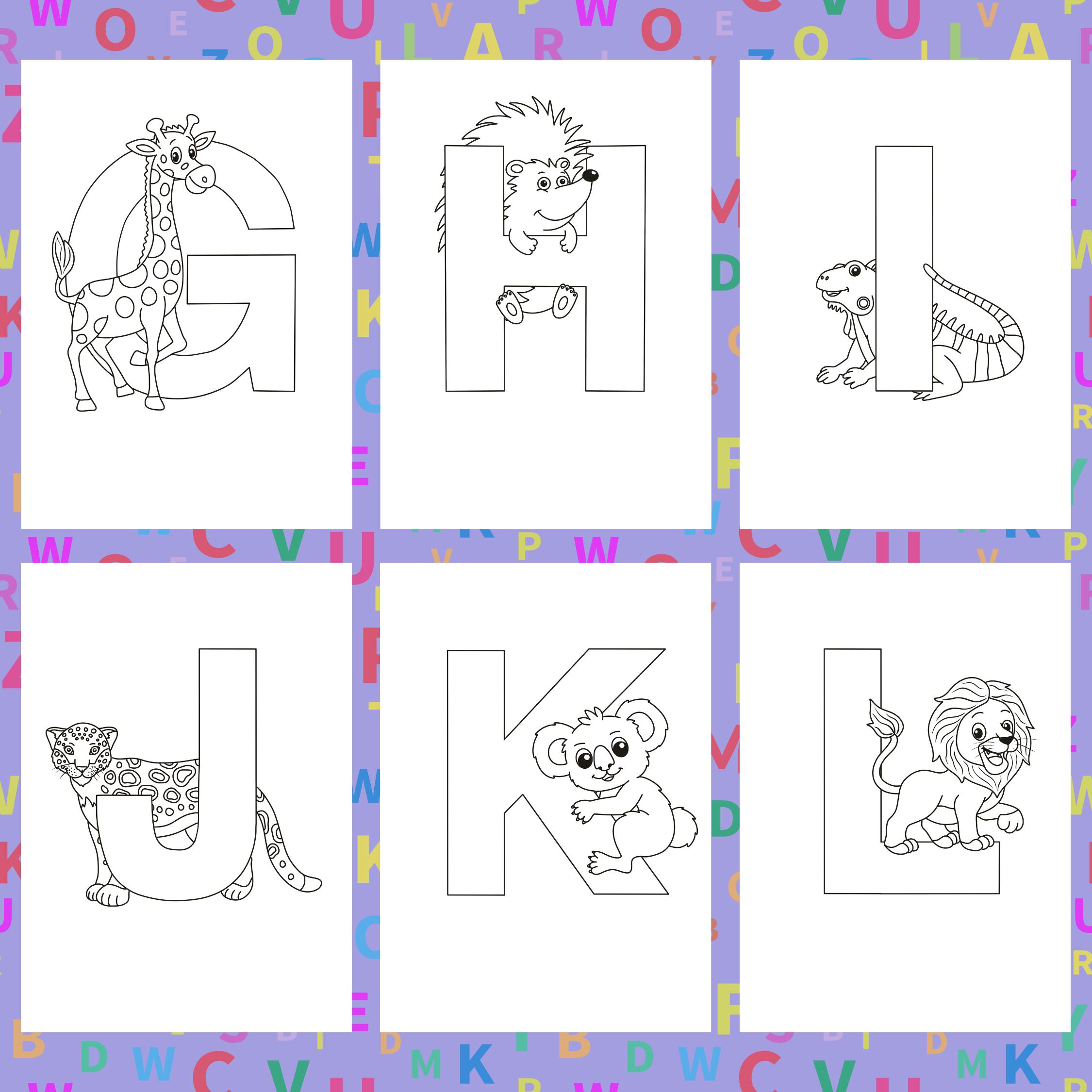 Animal Alphabet Coloring Pages - Instant Download - Educational ...