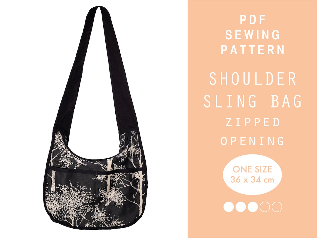 Slouch Sling Bag With Shoulder Strap and Zip Sewing Pattern | Easy ...