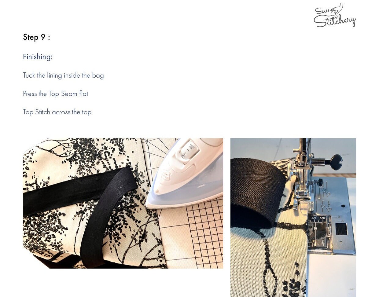 Tote Bag Contrast Panel Sewing Pattern Shopper Bag Instant Download ...