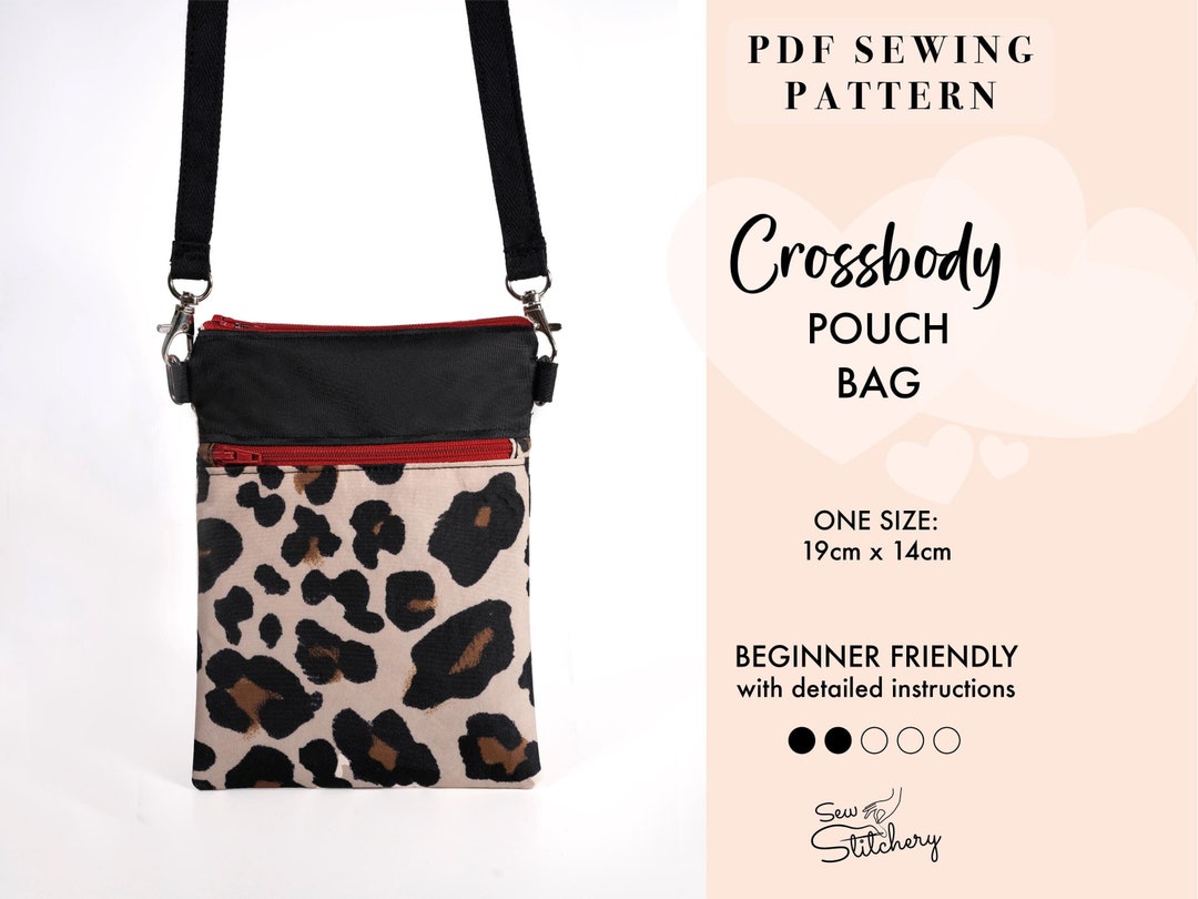 Crossbody Pouch Phone Bag Sewing Pattern: Zipped Pocket (PDF Pattern ...