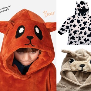 Kids Character Hoody Sewing Pattern: Dog, Horse, Bear Snuddies (PDF ...